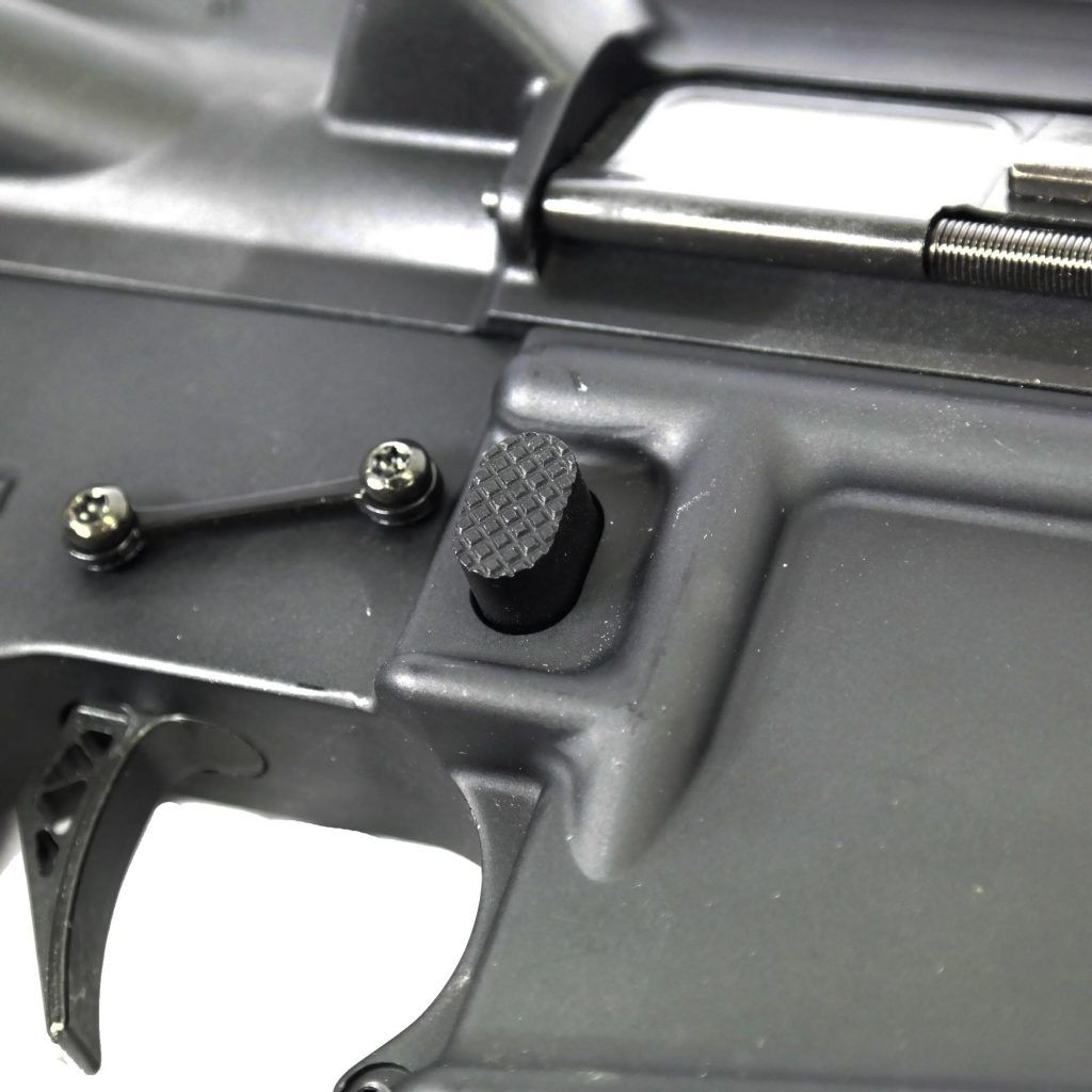 AR-15 Extended Mag Button with T6 Aluminum and Matte Black Finish