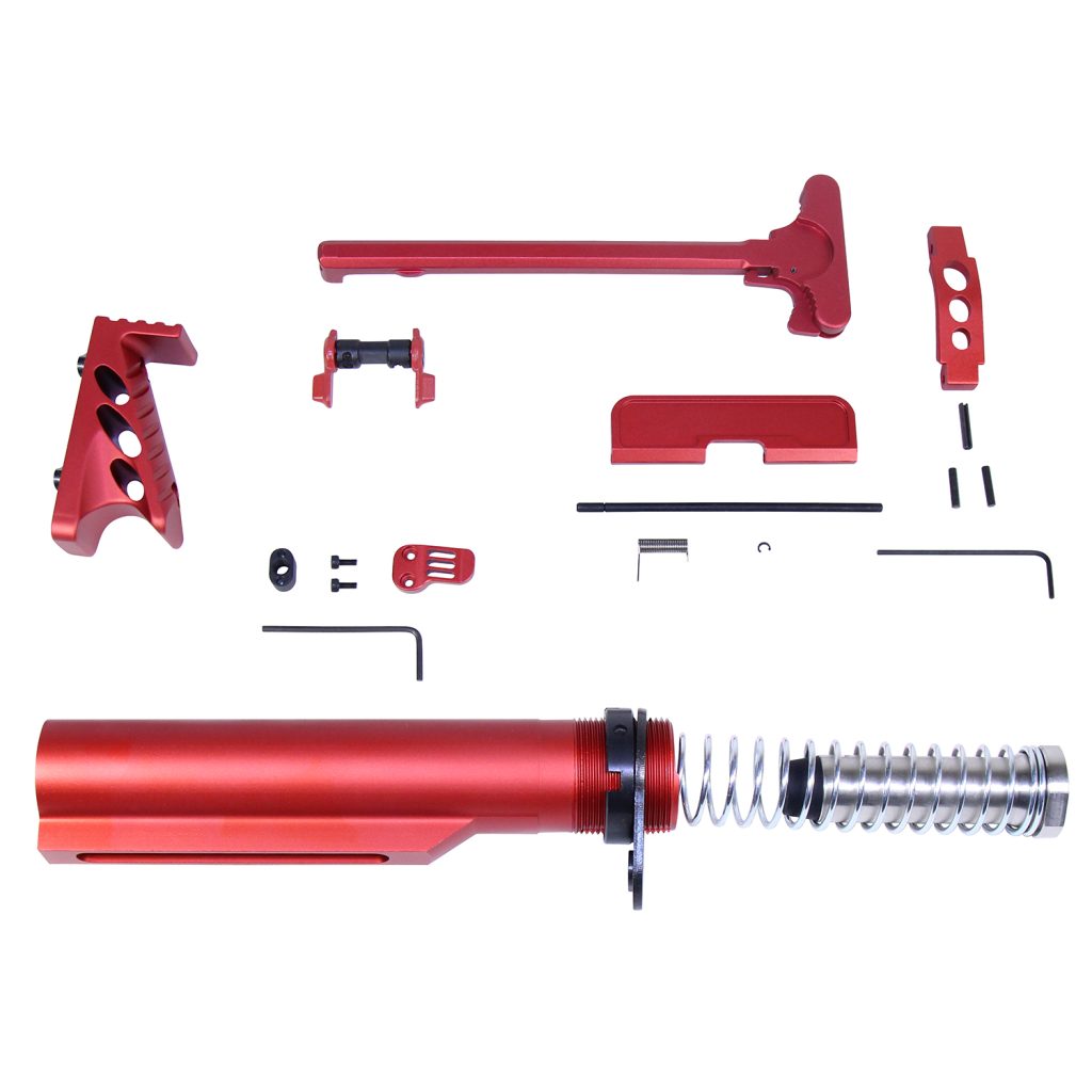 AR-15 Red Accent Accessory Kit with Anodized Finish