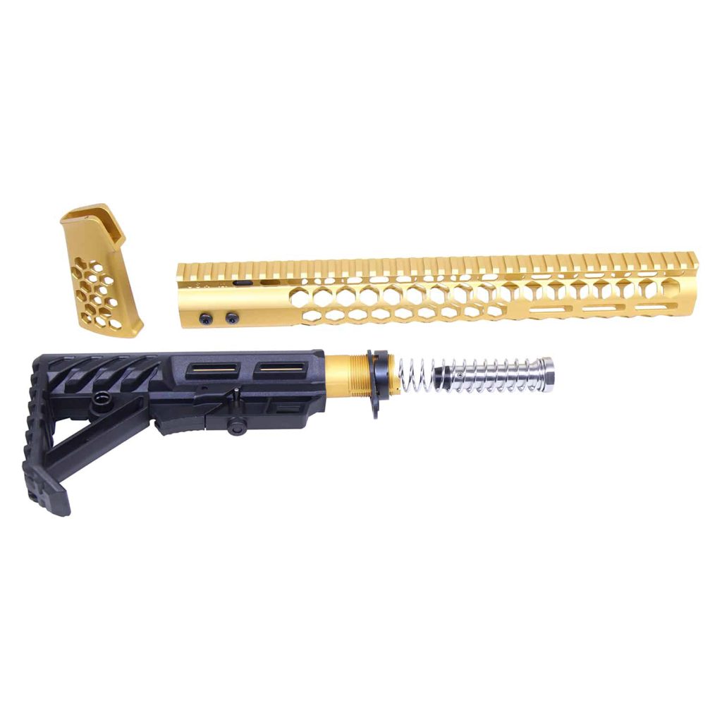 AR-15 Mil-Spec Buffer Tube Set (Anodized Gold) » Guntec USA