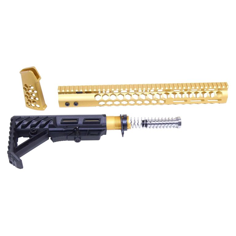 AR-15 Mil-Spec Buffer Tube Set (Anodized Gold) » Guntec USA