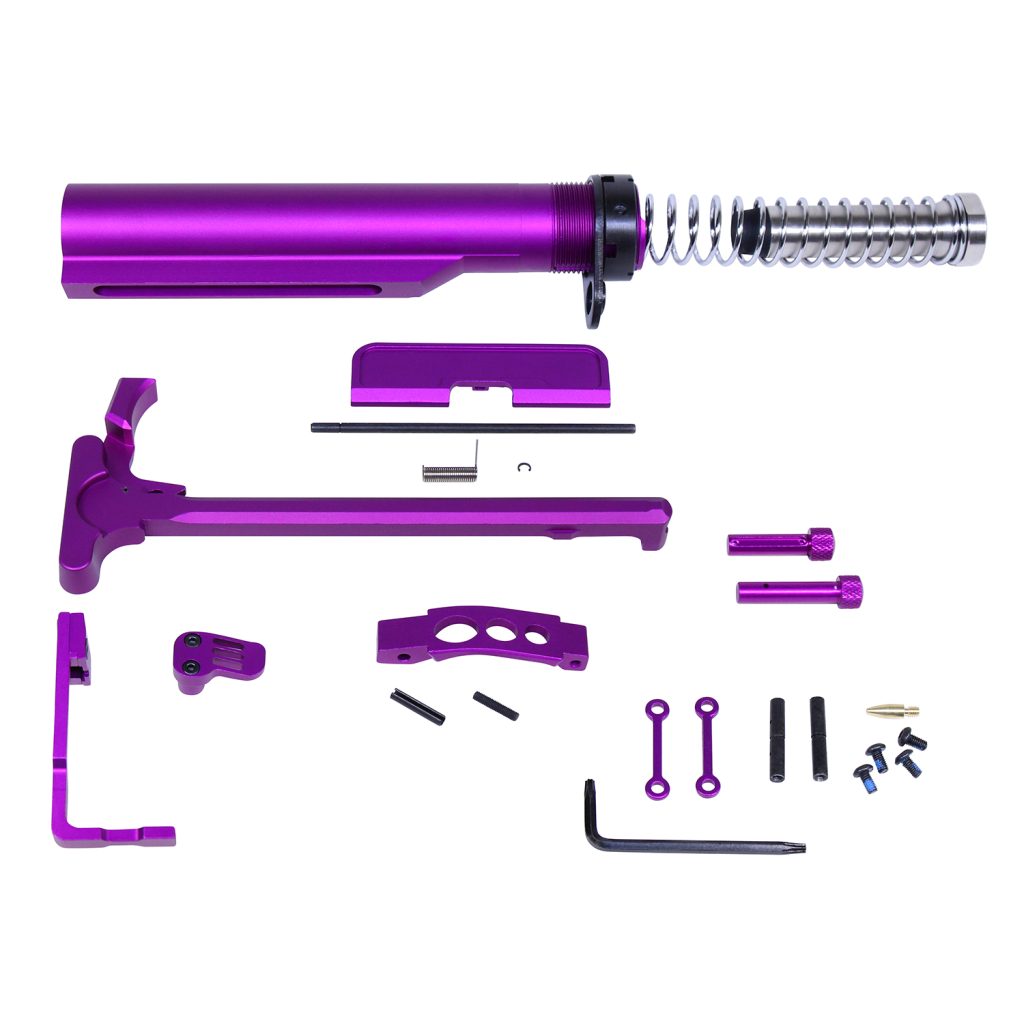 AR-15 Essentials Kit with Anodized Purple Finish and Upgraded Components