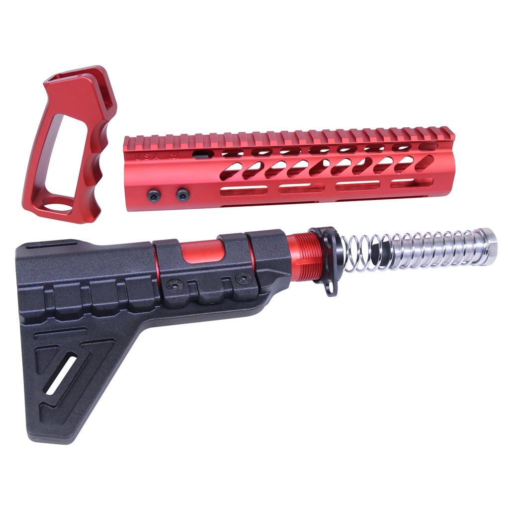 AR-15 Ultra Pistol Furniture Set (Anodized Red) » Guntec USA