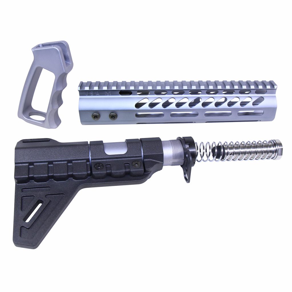 AR-15 Ultra Pistol Furniture Set Anodized Grey for Lightweight and ...