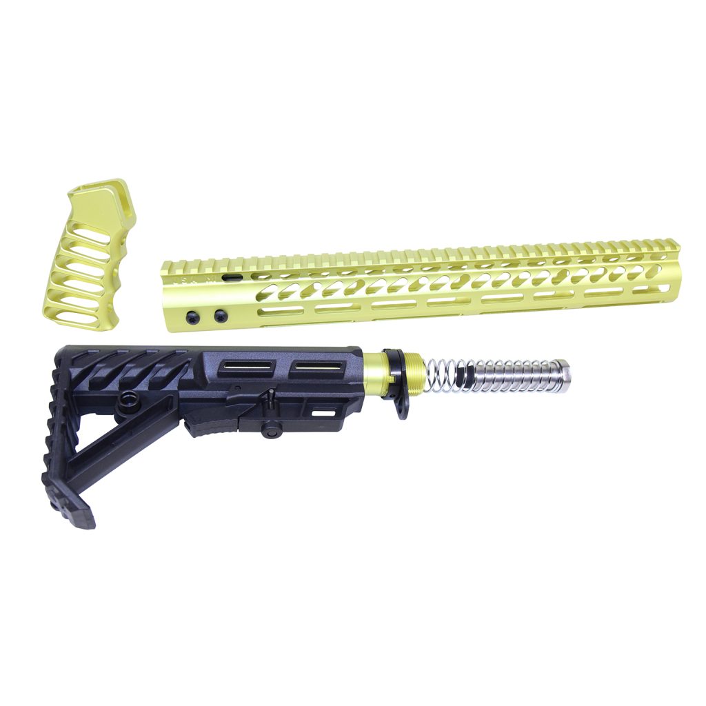 AR-15 Ultralight Series Complete Furniture Set (Anodized Neon Yellow ...