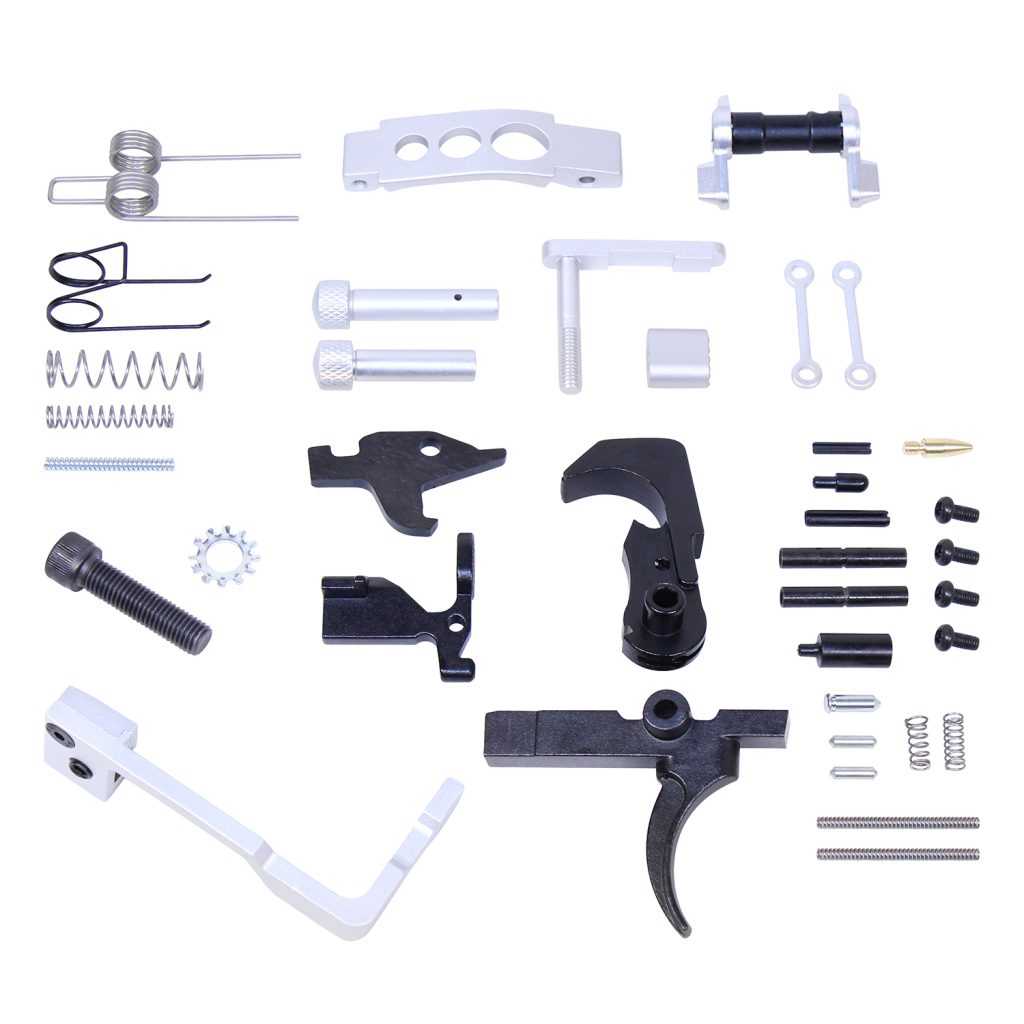 AR-15 Lower Parts Kit with Upgraded Anodized Clear Components
