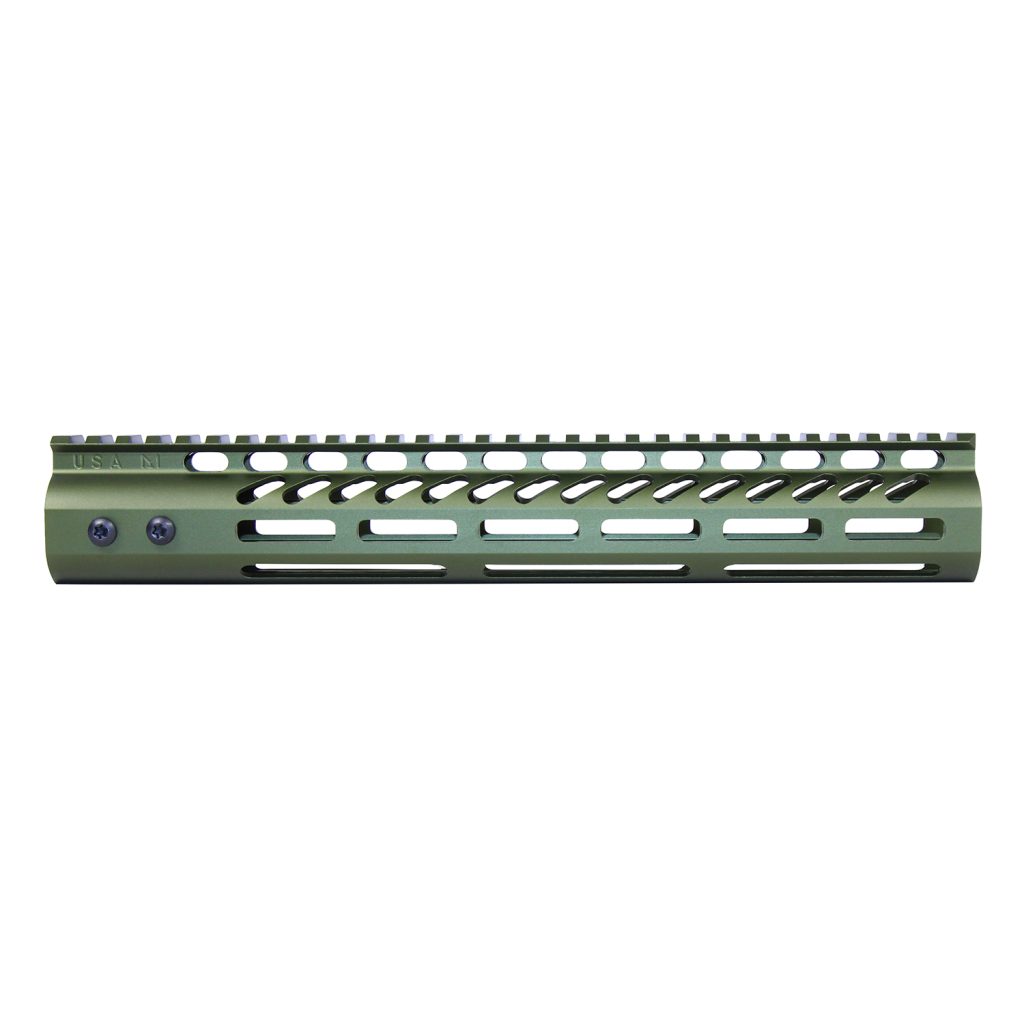 12-Inch Ultra Lightweight Green M-LOK Handguard with Monolithic Top Rail