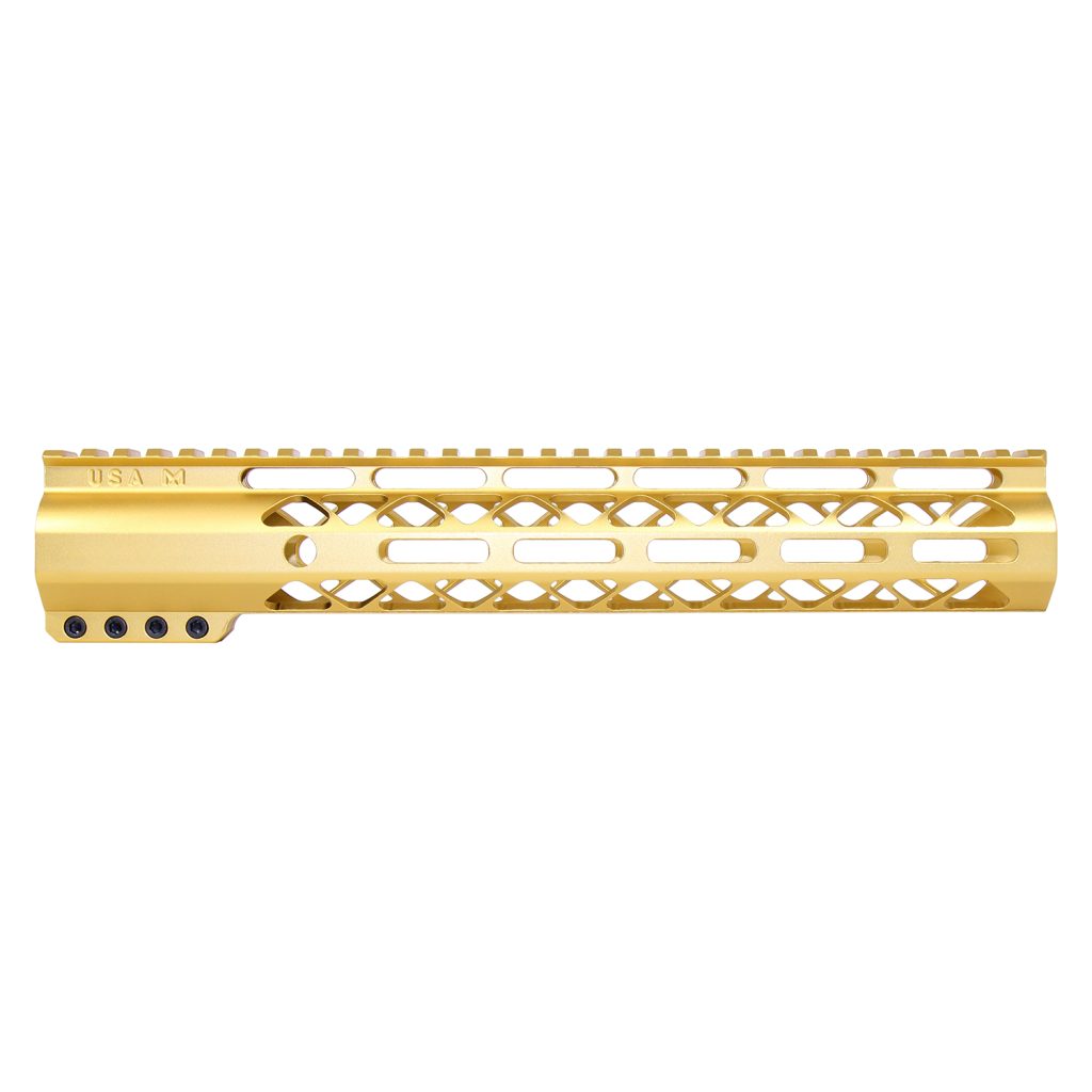 12 Inch AIR-LOK M-LOK Handguard with Monolithic Rail and Gold Finish