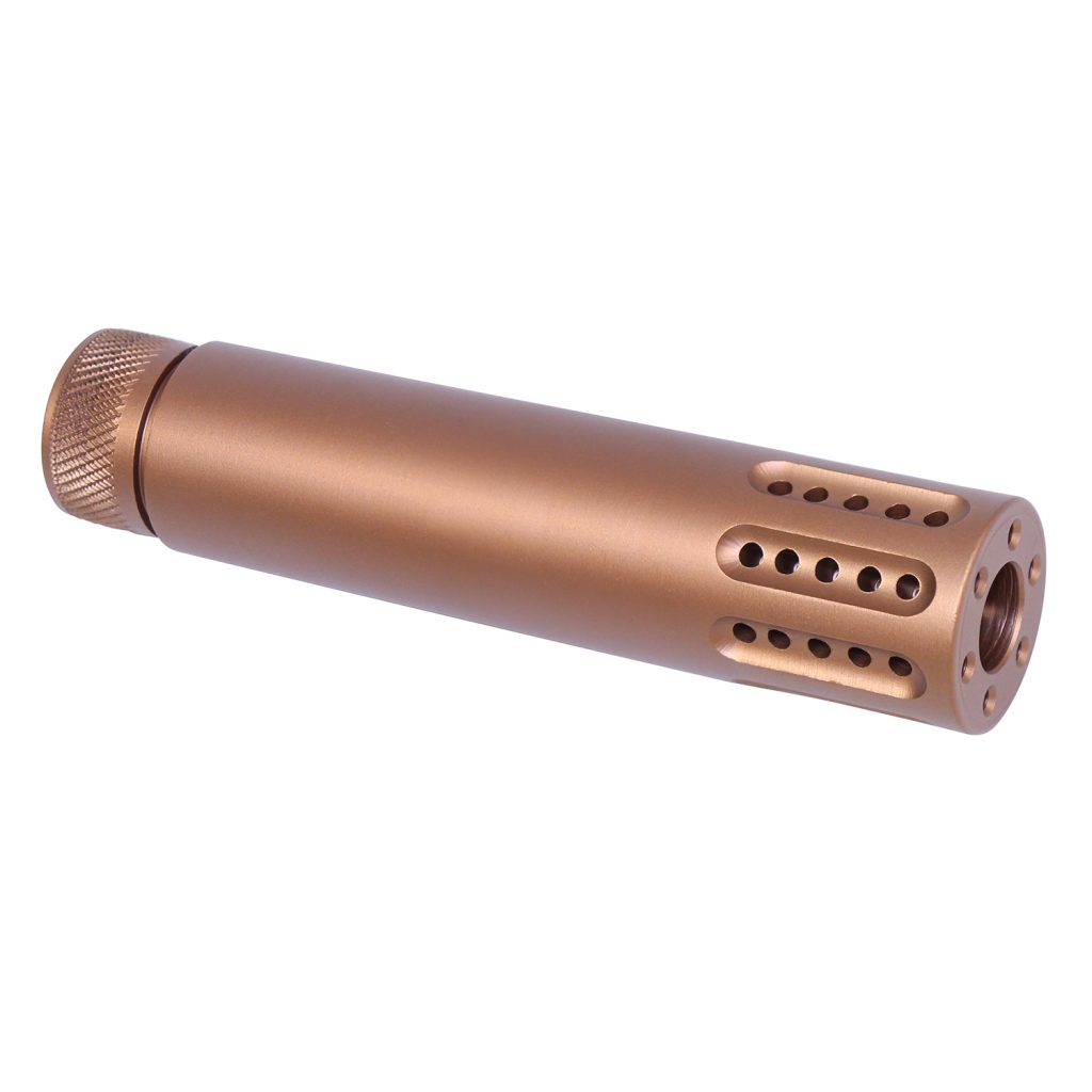 AR-15 Barrel Shroud with Multi Port Muzzle Brake Anodized Bronze