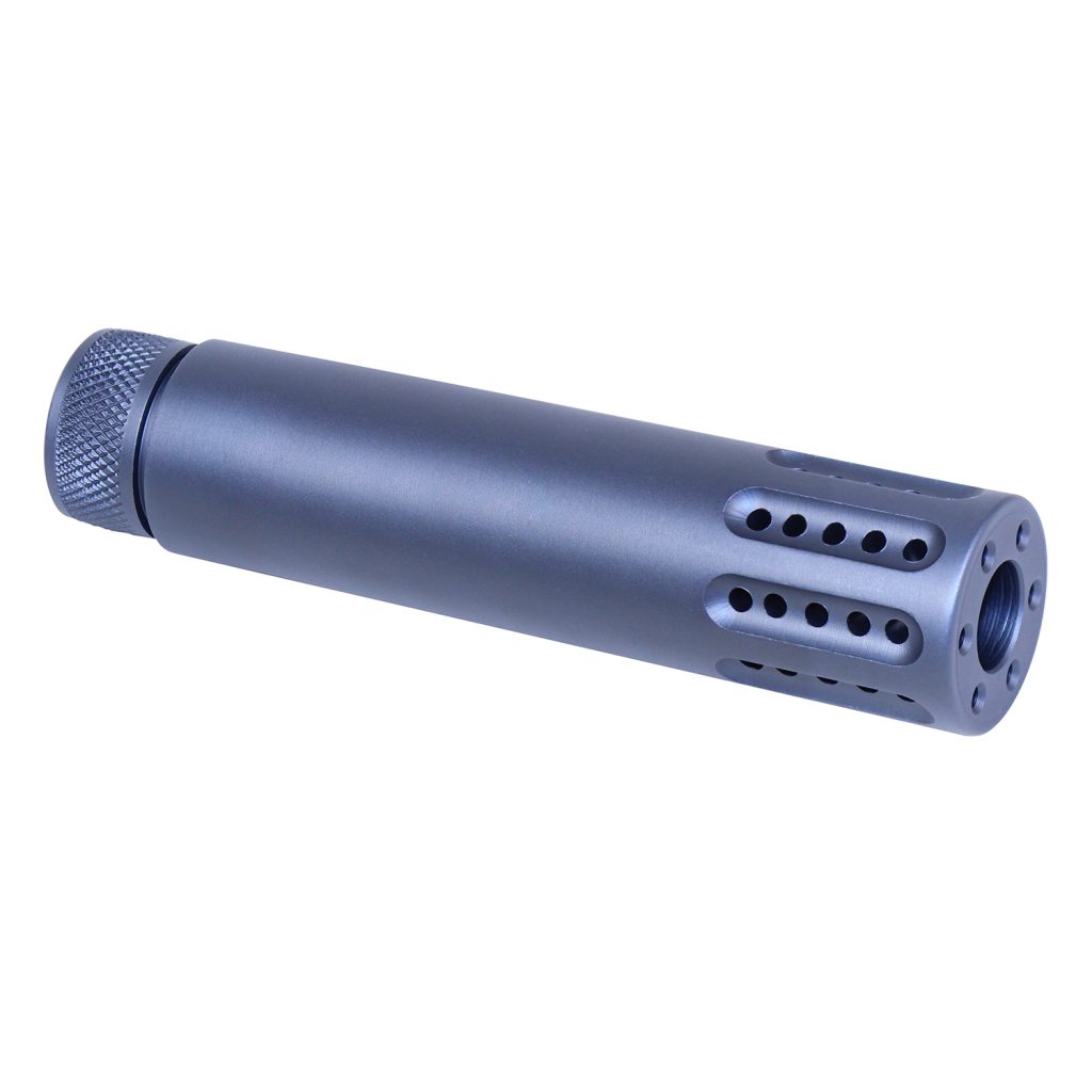 AR-15 Barrel Shroud with Multi Port Muzzle Brake Anodized Grey