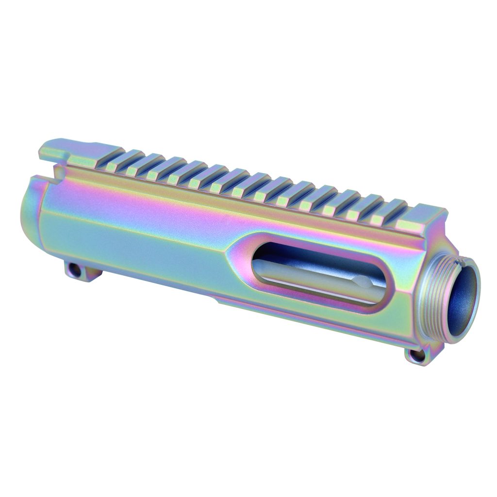Rainbow PVD Coated AR-15 9mm Billet Upper Receiver with Flat Top Rail