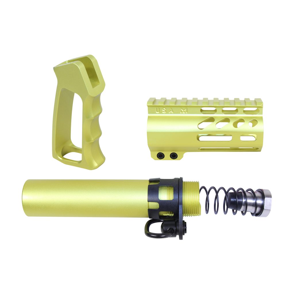AR-15 Micro Pistol Furniture Set (Anodized Neon Yellow) » Guntec USA