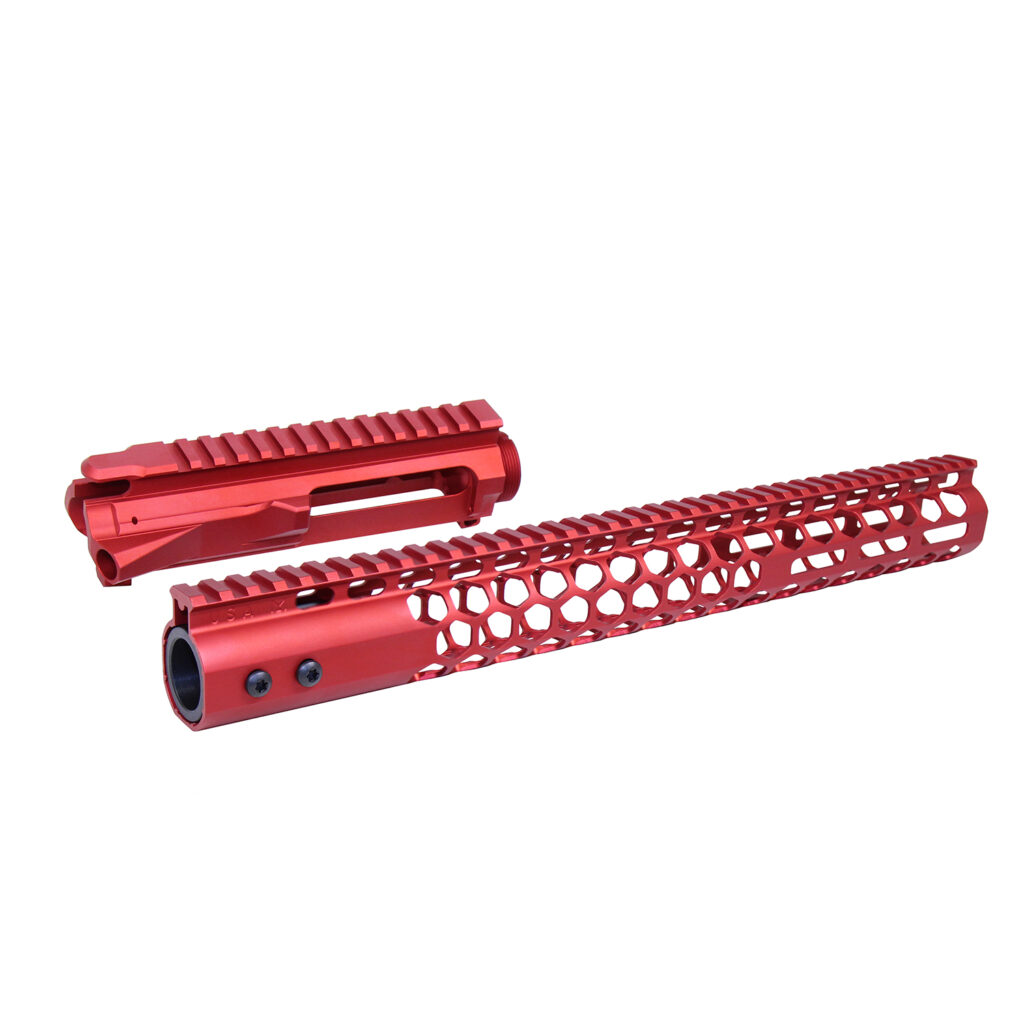 AR-15 Stripped Billet Upper Receiver 15" Air Lite Series 'Honeycomb' M-LOK Handguard Combo Set ...