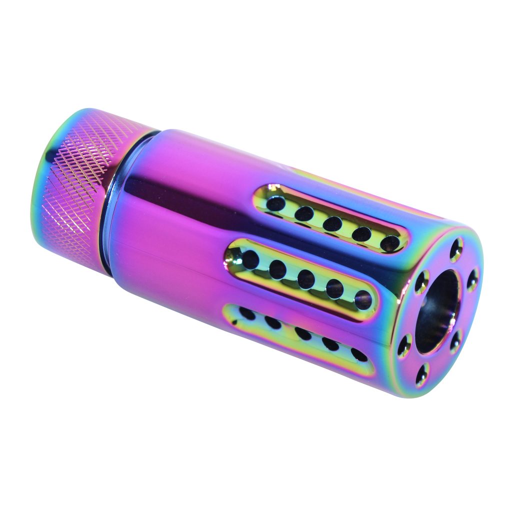 AR-15 Micro Barrel Shroud with Multi Port Muzzle Brake With High Polish ...